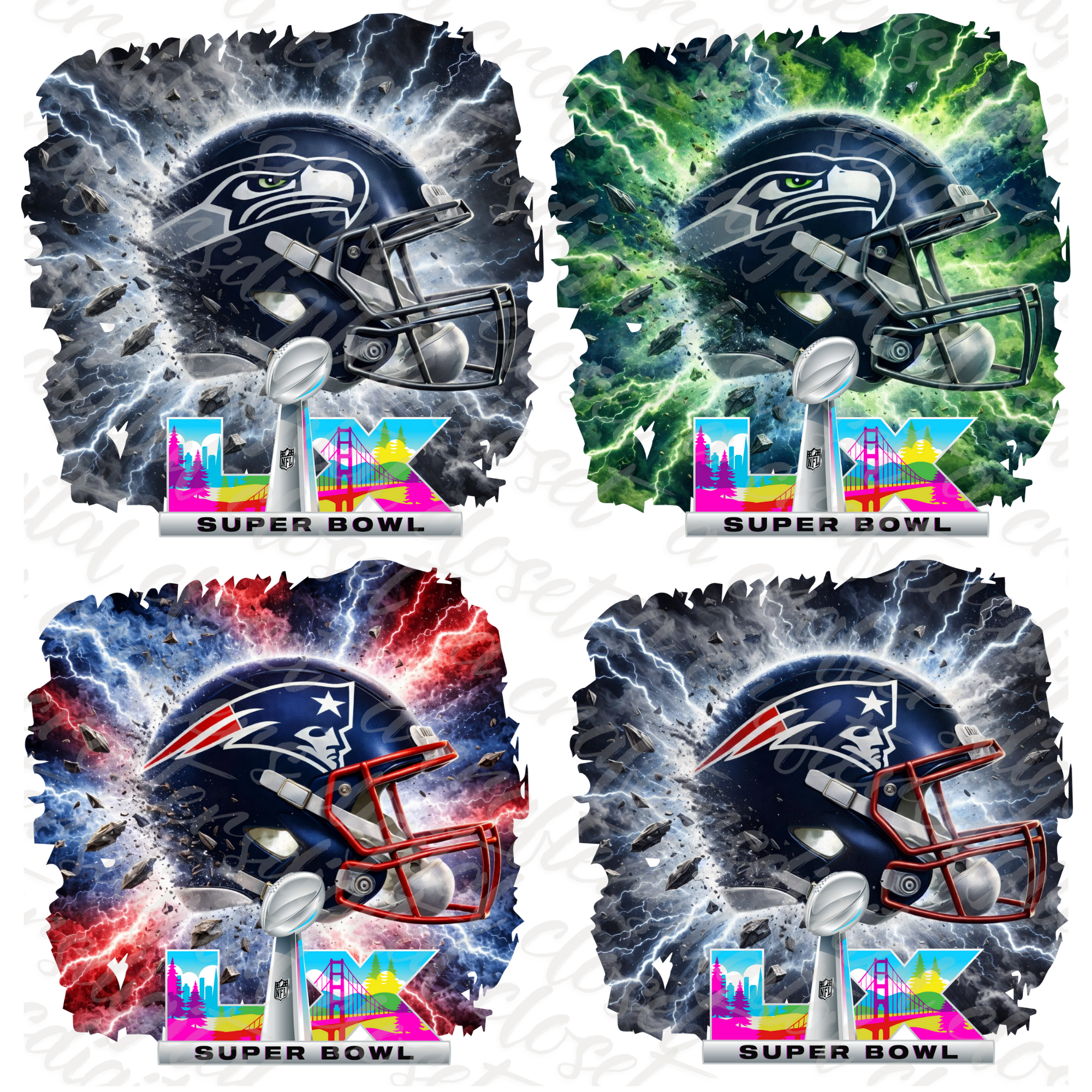 Super Bowl LIX NFL Helmet Lightning Bundle | Football Sublimation PNG ...